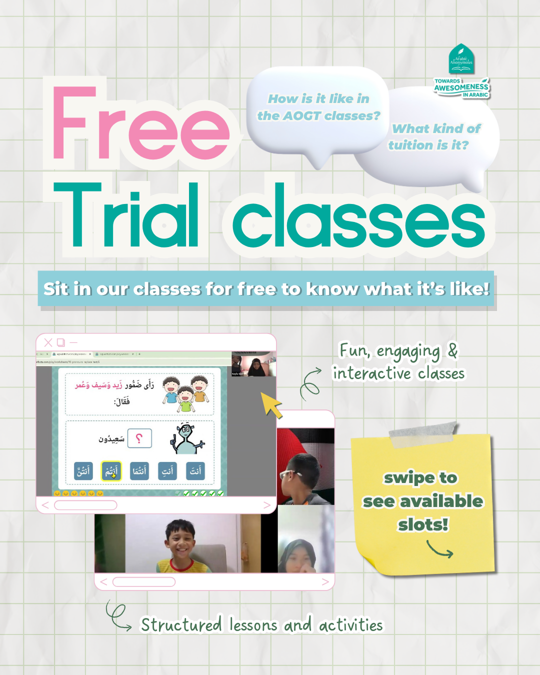 FREE Trial Class 2025 — Arabic Anonymous